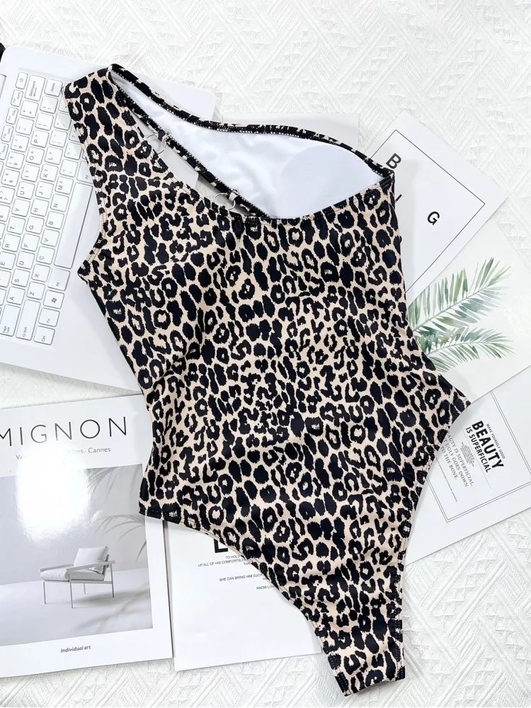 moda mare costume intero elegante monokini mono spalla colorato