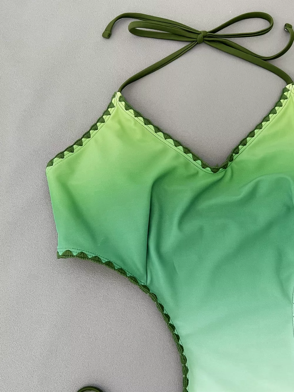 moda mare costume intero monokini elegante verde colorato