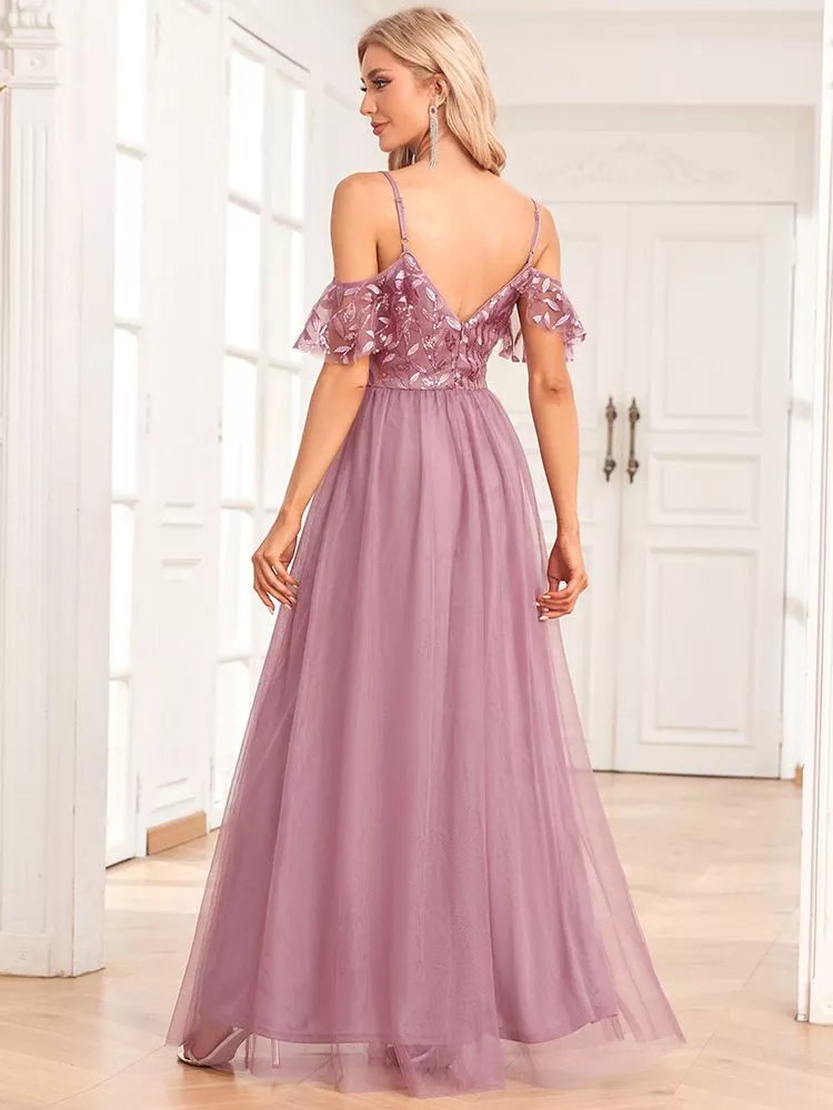 Vestito Abito Donna Elegante Lungo Morbido Rosa Cipria Raso Slim