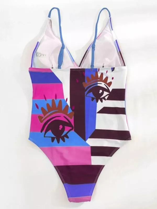 moda mare costume intero elegante monokini donna rosa colorato